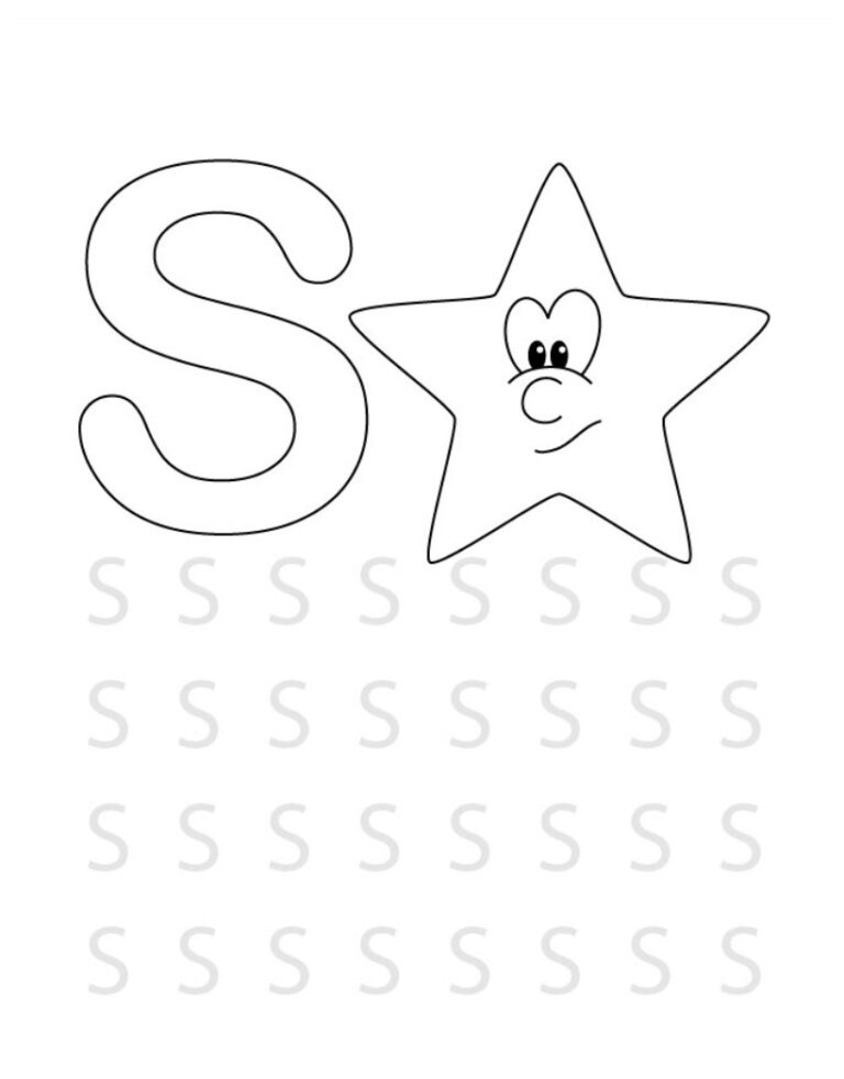 Letter S Coloring Worksheet Printable - Worksheets HQ