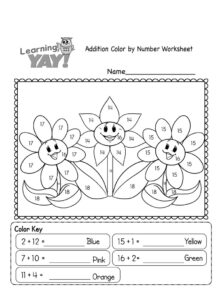 Color by Addition Worksheet - Worksheets HQ