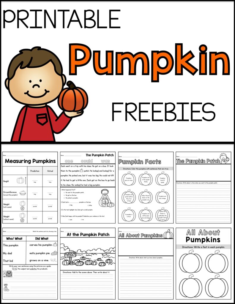 Free Pumpkin Comprehension Printable Worksheets - Worksheets HQ